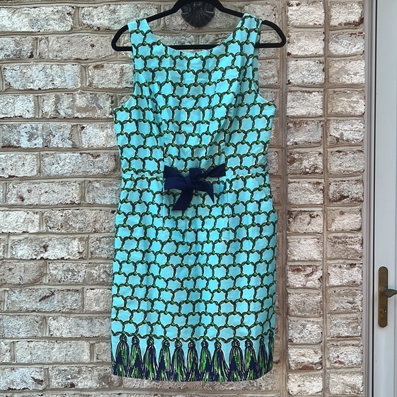 Lilly Pulitzer | Dresses | Lilly Pulitzer Blue And Green Evie Tassel ...